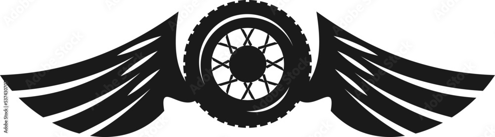 Vector Silhouette Of Wings With A Wheel, Isolated On Transparent ...