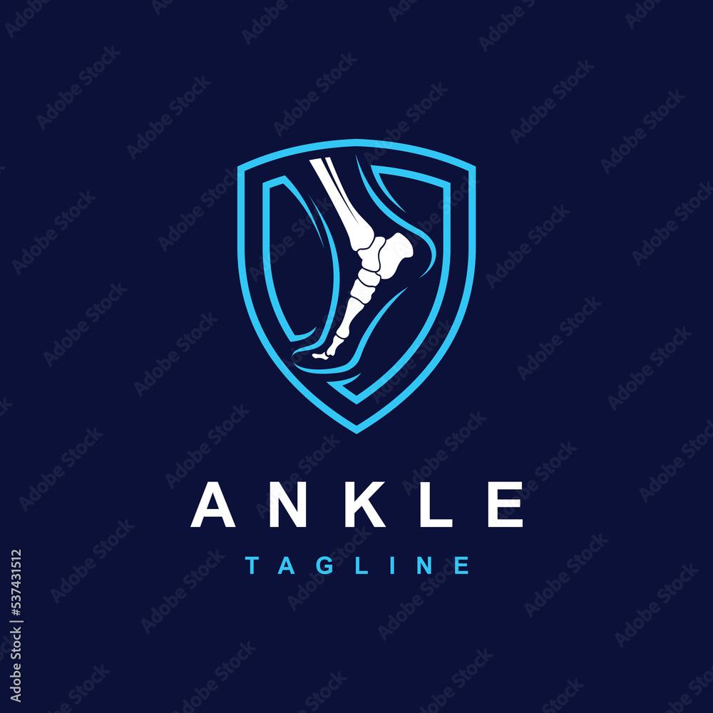 Ankle logo design with shield concept Stock Vector | Adobe Stock