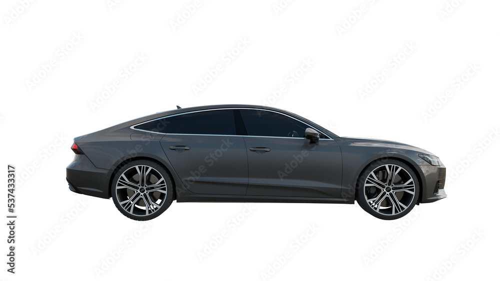 side view of grey car isolated on white, AUDI A7 png transparent ...