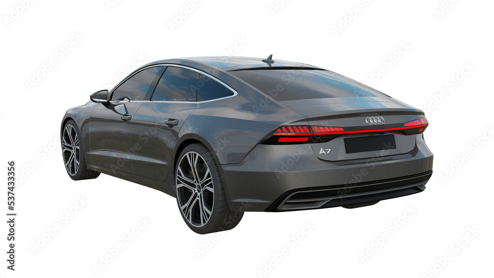 back view of grey car isolated on white, AUDI A7 png transparent ...
