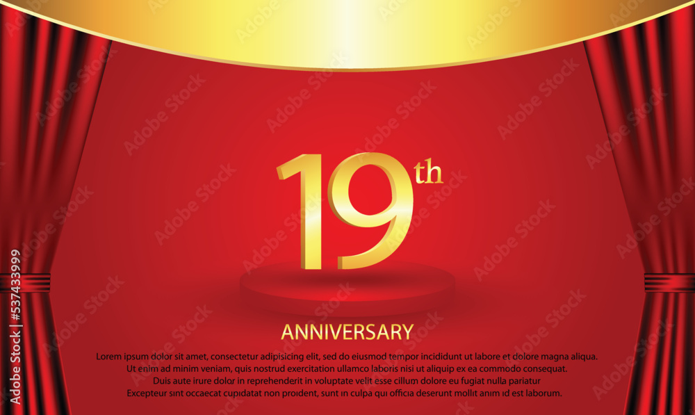 19th Anniversary celebration. 19 year Anniversary Celebration with red ...