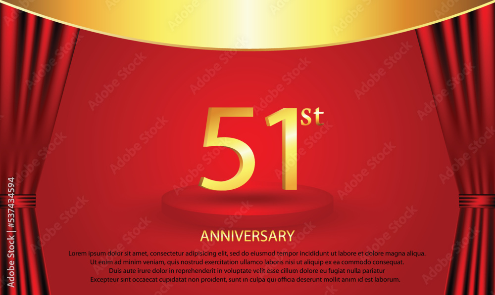 51st Anniversary celebration. 51 year Anniversary Celebration with red ...