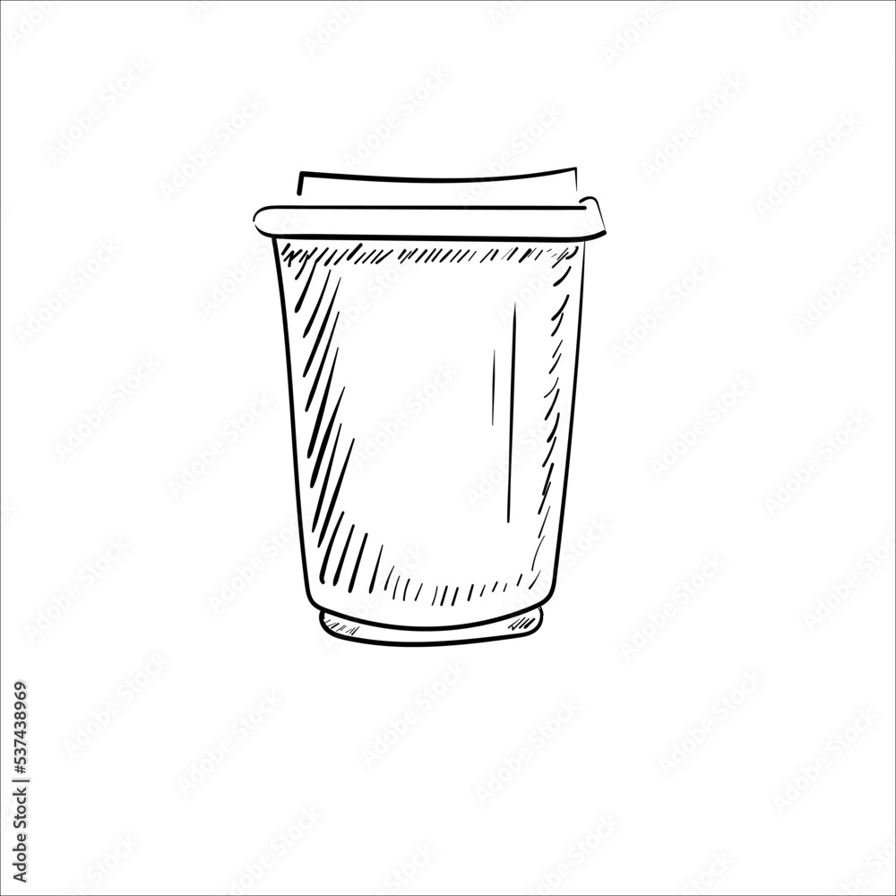 Disposable plastic or cardboard cup. Container for cold, hot drink ...