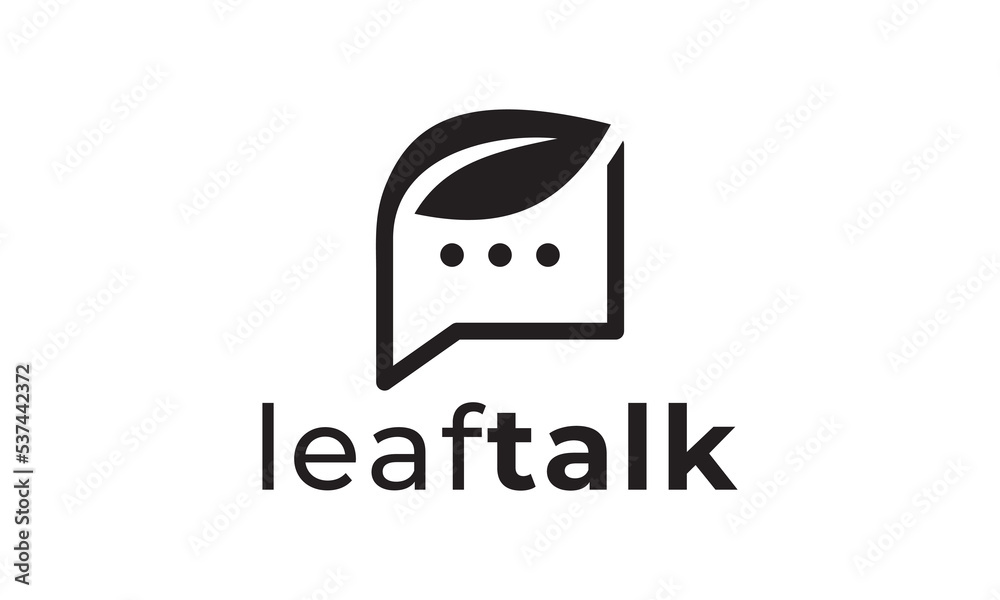 chat leaf logo. nature talk bubble logo icon vector inspiration Stock ...