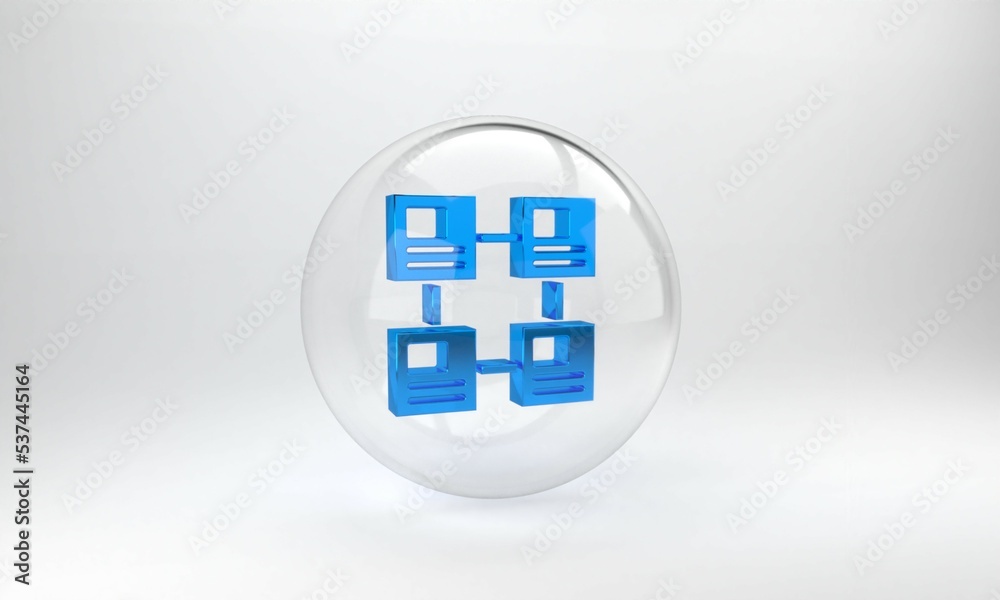 Blue Business hierarchy organogram chart infographics icon isolated on ...