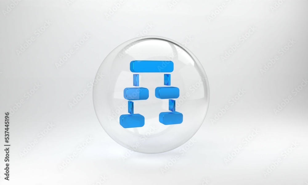 Blue Business hierarchy organogram chart infographics icon isolated on ...