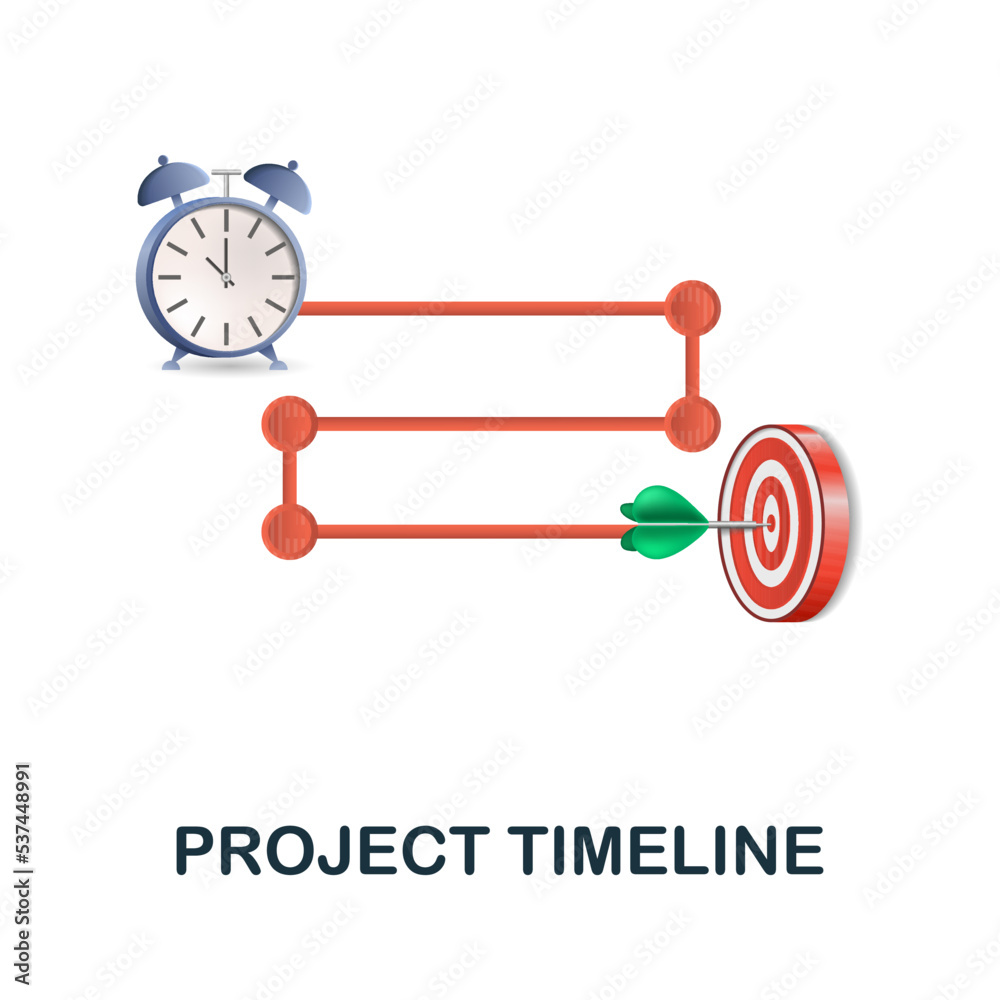 Project Timeline icon. 3d illustration from project development ...