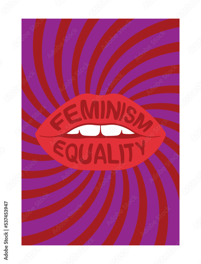 Feminism Equality. Women movement concepts. Illustration with feminist ...