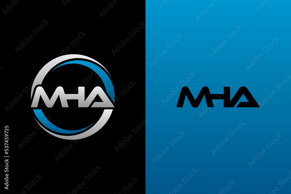 MHA Letter Initial Logo Design Template Vector Illustration Stock ...