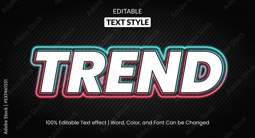 trend neon bar background text effect. Editable text effect Stock ...