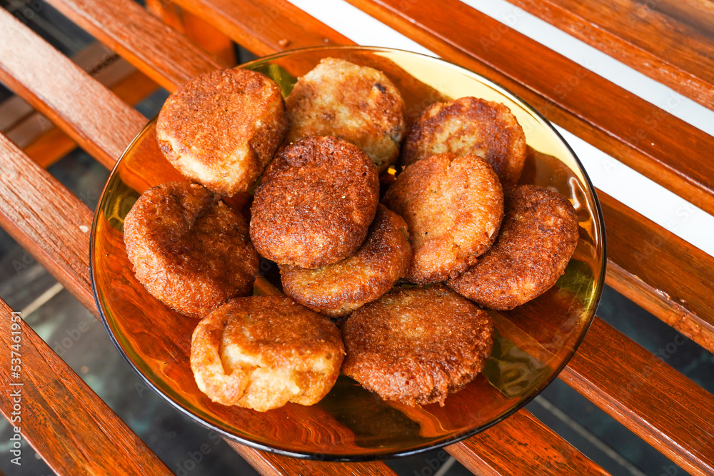 Apem cake is a traditional Indonesian food made from rice flour mixed ...