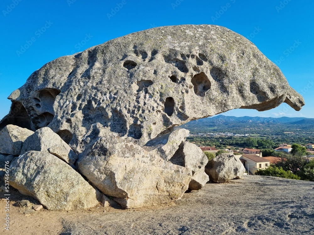 prehistoric granite rock "Roccia del Fungo" also known as Mushroom Rock ...