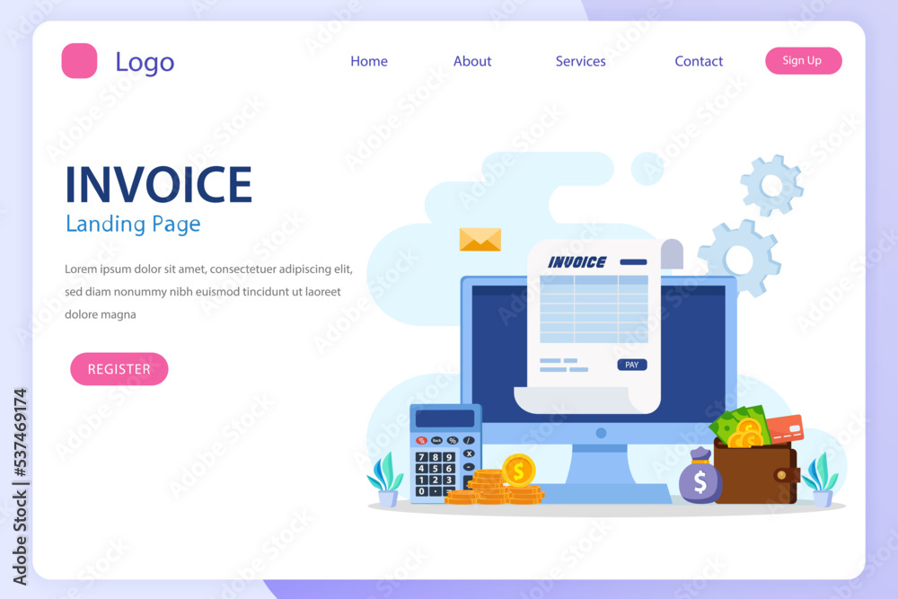 Online digital invoices concept vector. Sending and Receiving Payment ...