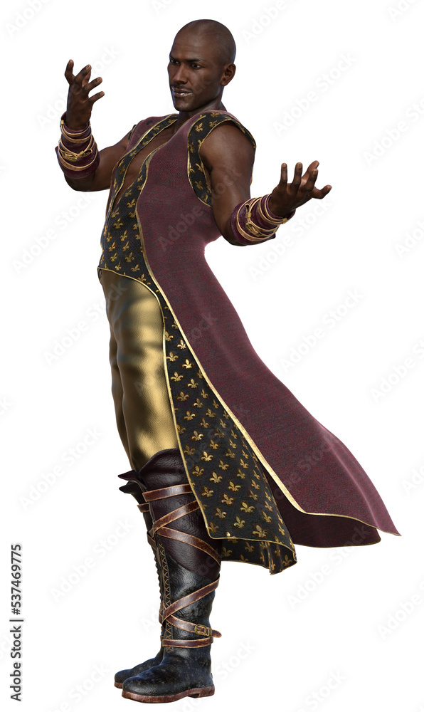 3D Rendered African American Male Magician With Magical Hands And ...