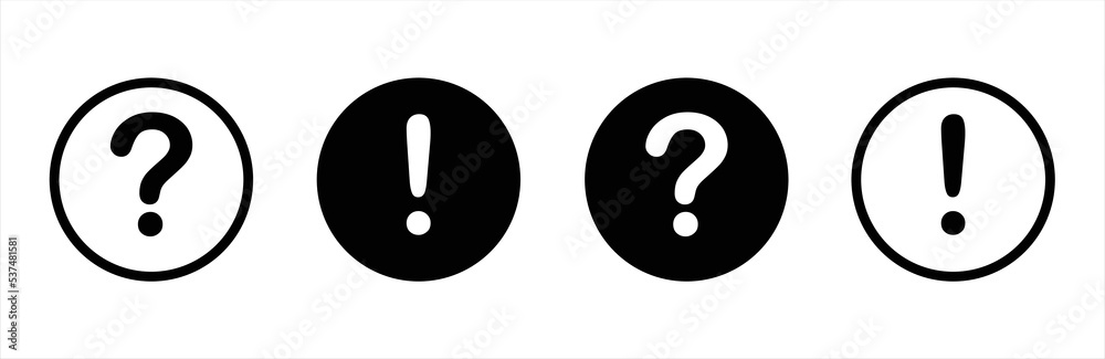 Exclamation and question mark icon set. Question mark and exclamation ...