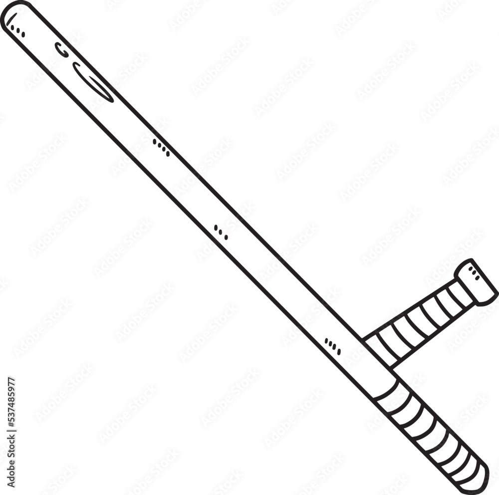 Police Baton Isolated Coloring Page for Kids Stock Vector | Adobe Stock