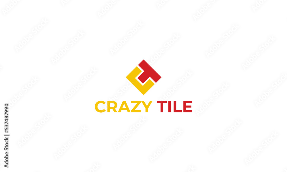 Crazy tile, CT logo and icon vector illustration. Stock Vector | Adobe ...