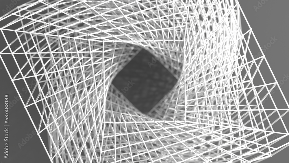 3D grayscale rendering of helical wire structure. A design for ...