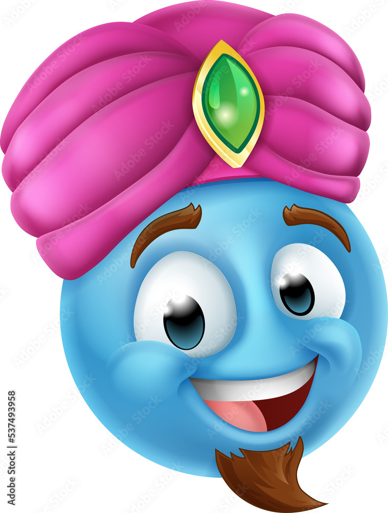 Genie Emoticon Cartoon Face Stock Illustration | Adobe Stock