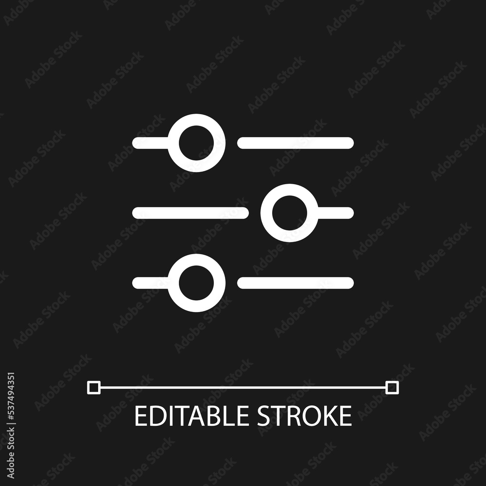 Filters button pixel perfect white linear ui icon for dark theme ...