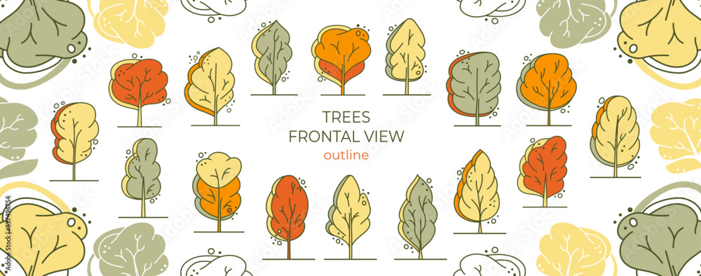 Tree for architectural floor plans. Entourage design. Various trees ...