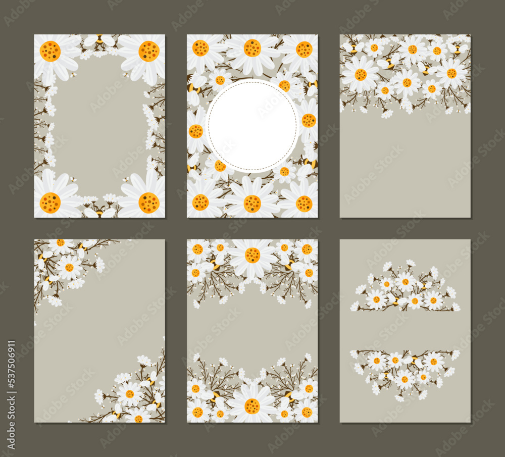 Common size of floral greeting card and invitation template for wedding ...