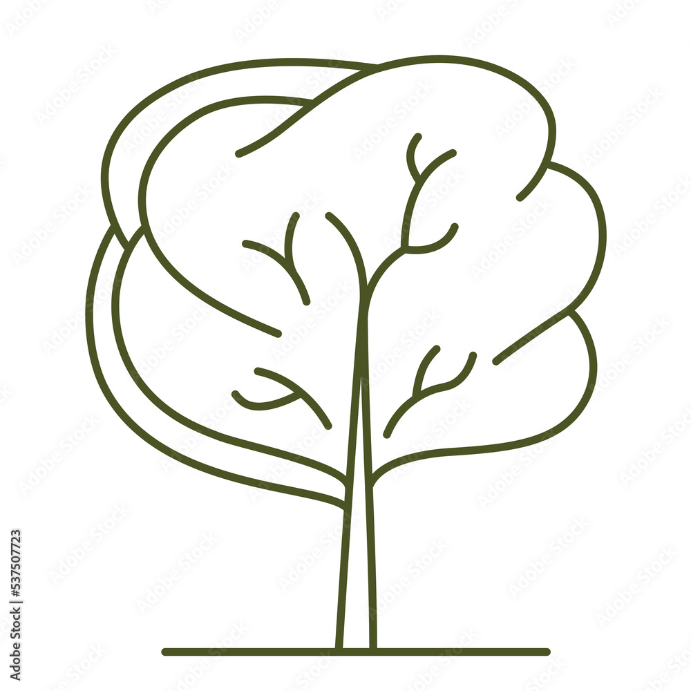 Frontal tree. Entourage design. For the landscape design plan ...