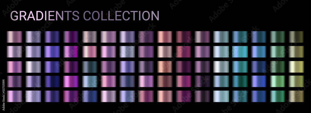 Gradients vector set. Vector neon chrome metal texture surface ...