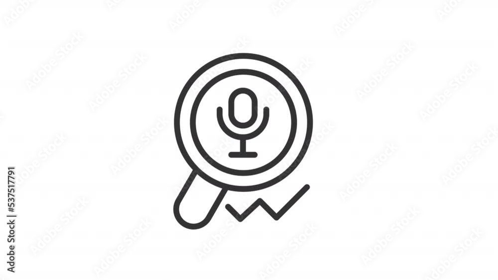 Video Stock Animated voice marketing linear icon. Audio content ...