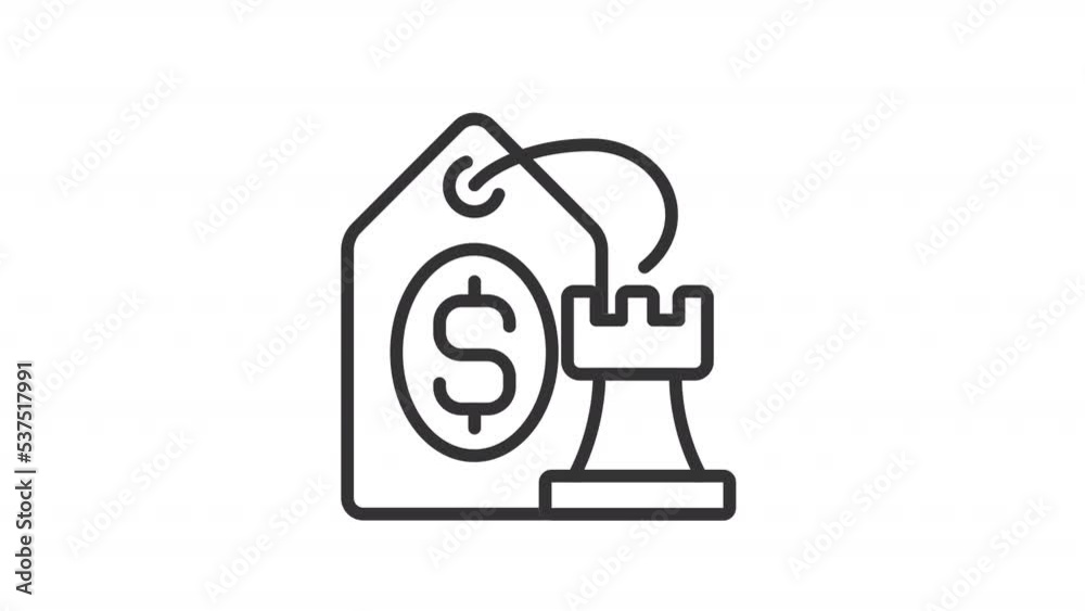 Animated pricing tactic linear icon. Commercial strategy. Cost of ...