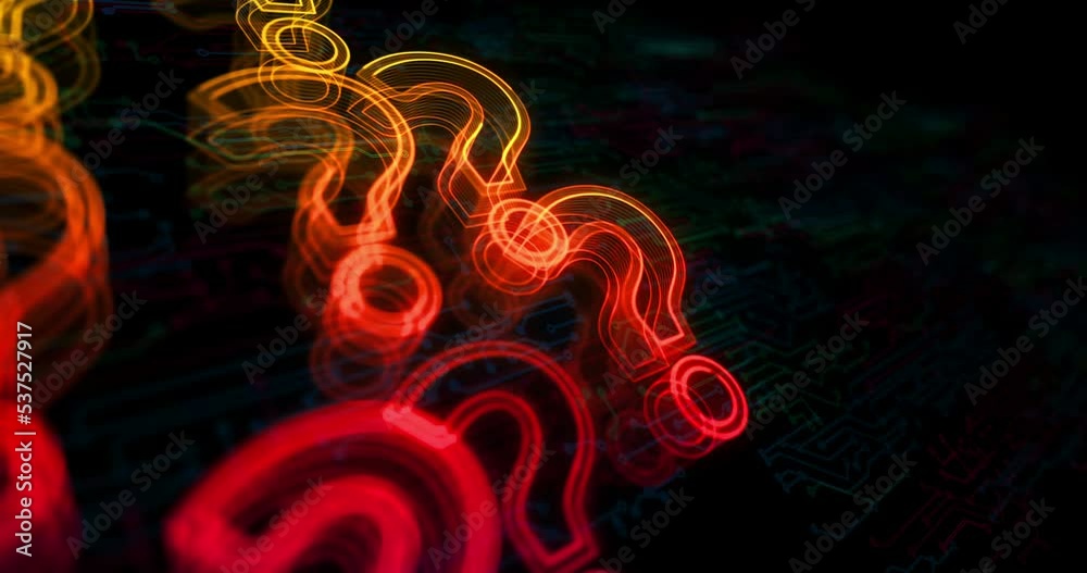 Vidéo Stock Question mark, search, support, faq, quiz and help hologram ... Vidéo Stock Question mark, search, support, faq, quiz and help hologram ...
