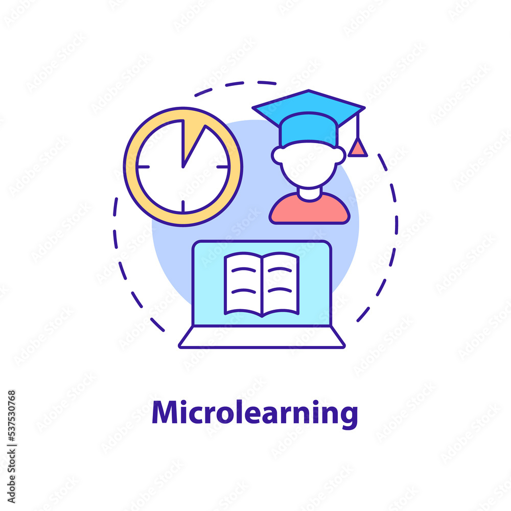 Microlearning concept icon. Short time lessons. Electronic learning ...