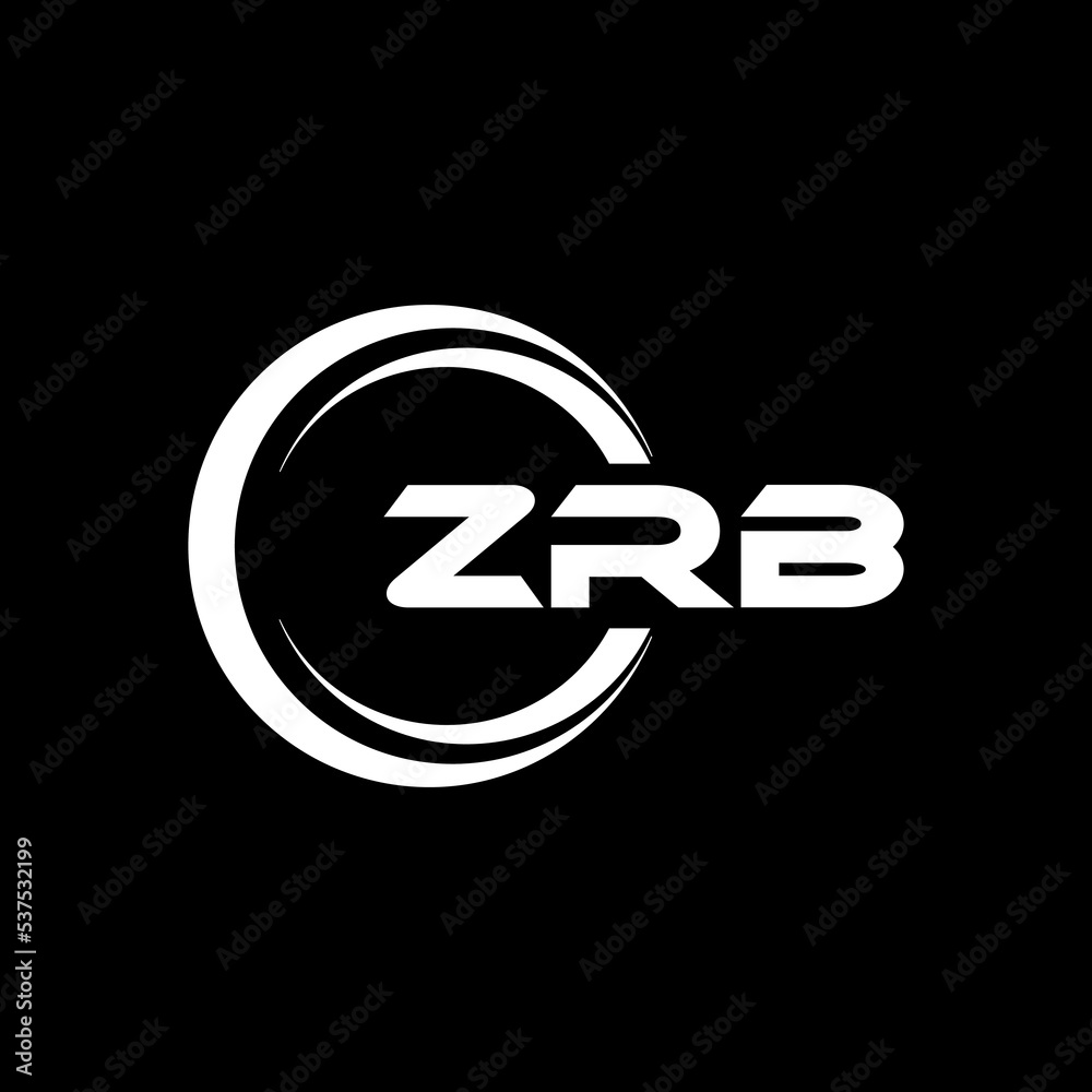 ZRB letter logo design with black background in illustrator, cube logo ...