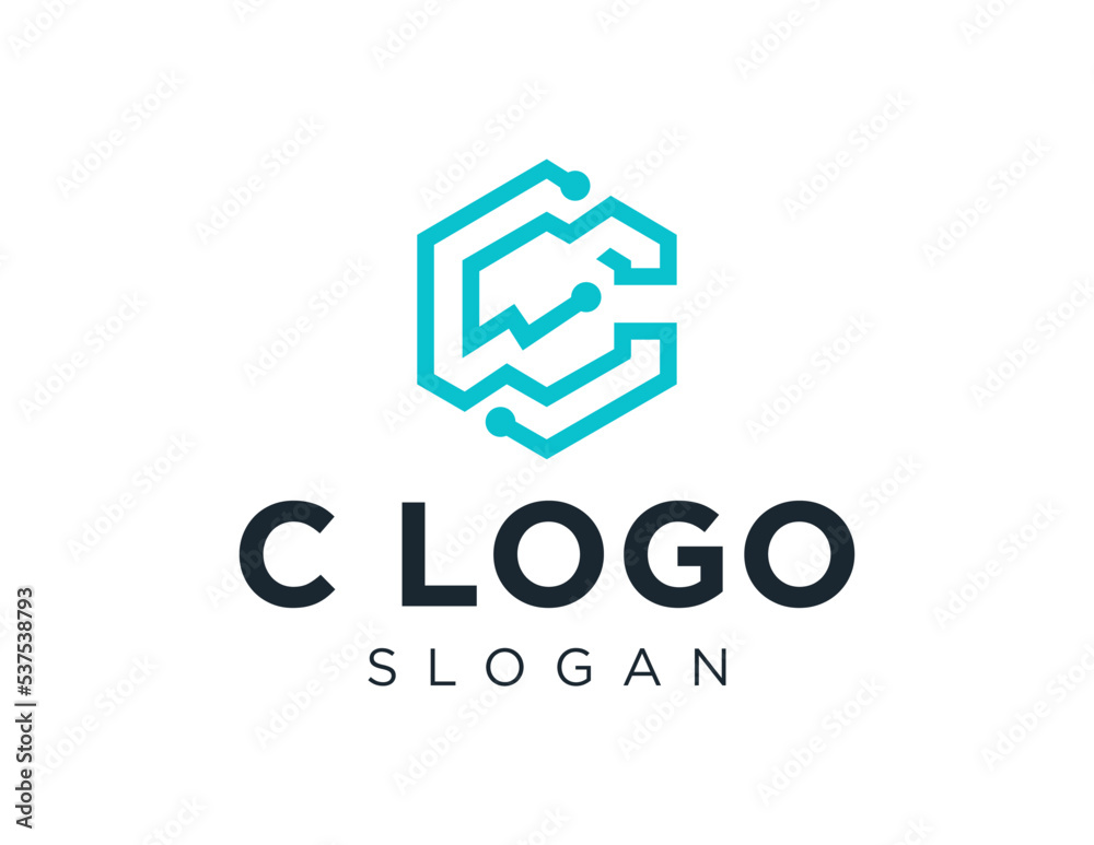 Logo design about C letter on white background. created using the ...