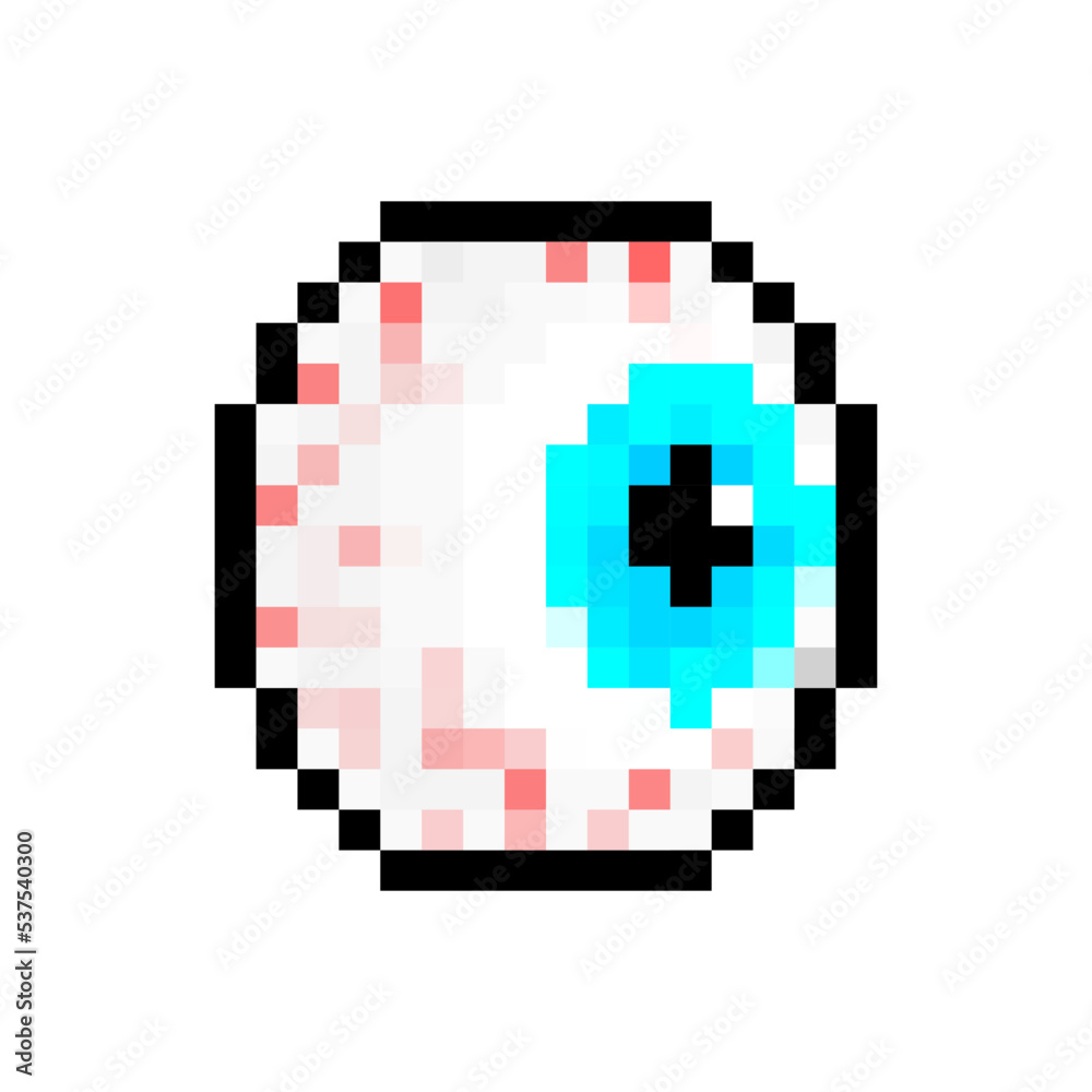 Eyeball Pixel art. 8 bit Round eye. pixelated Vector illustration Stock ...