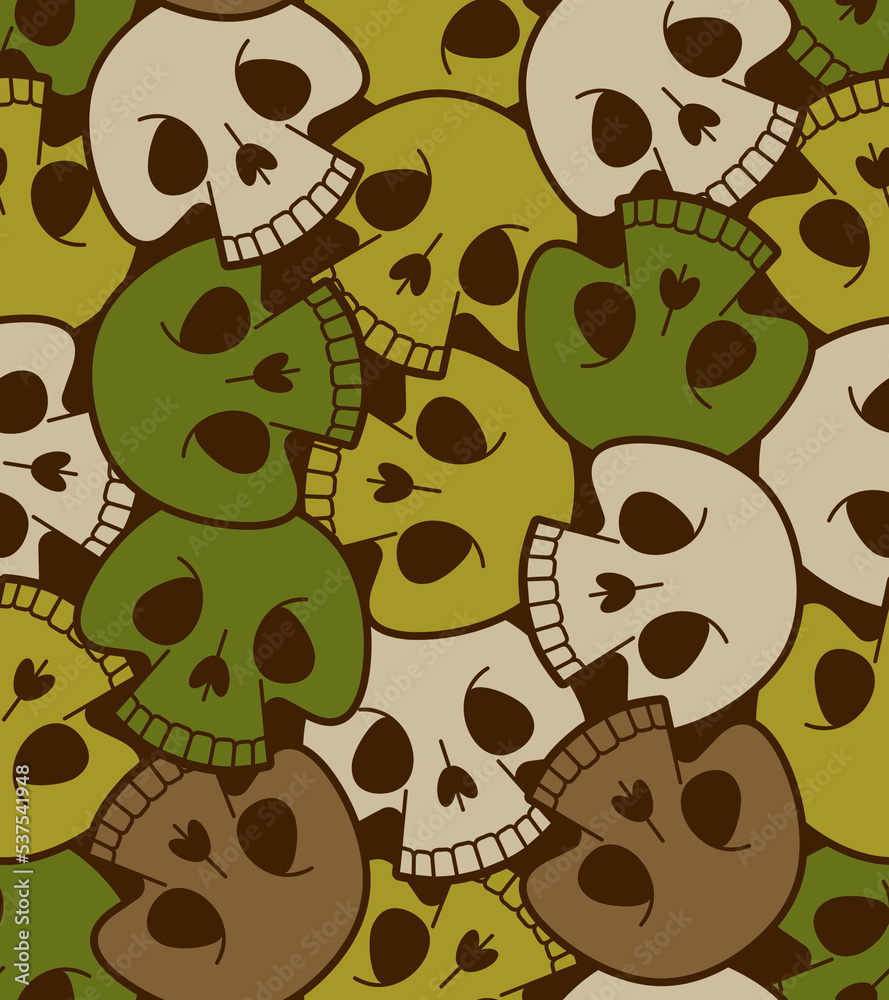 Skull army Pattern seamless. military skeleton Background. soldier ...