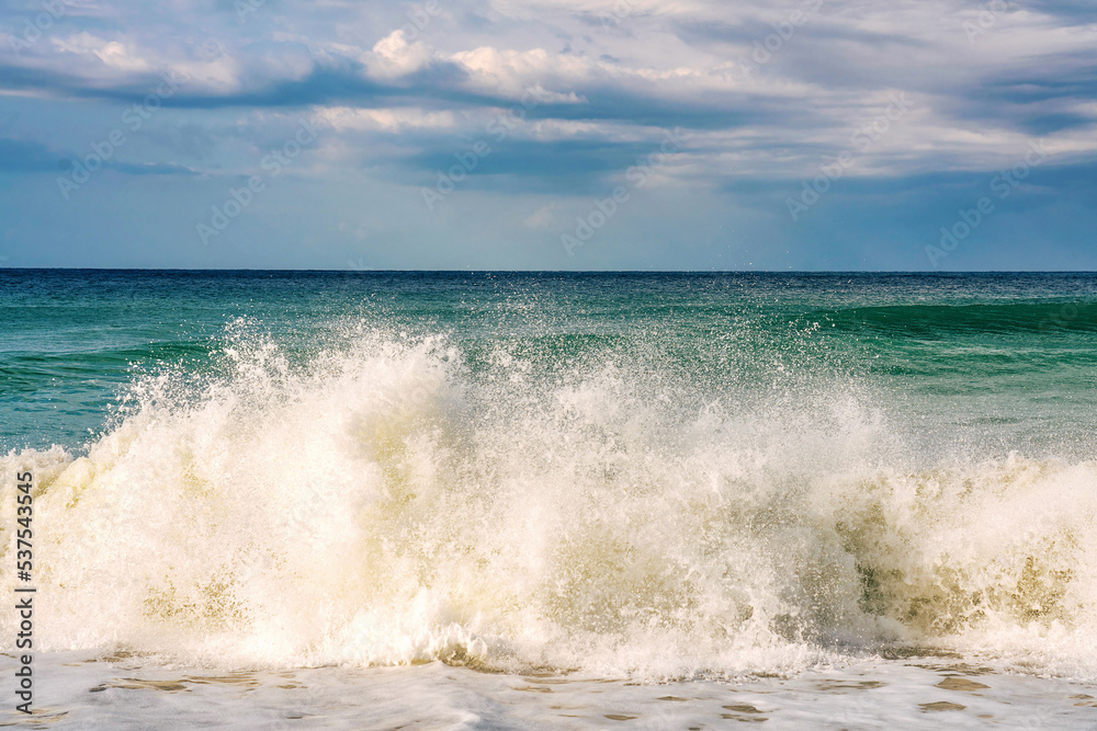 Beautiful image of strength and power of the sea nature with turbulent ...