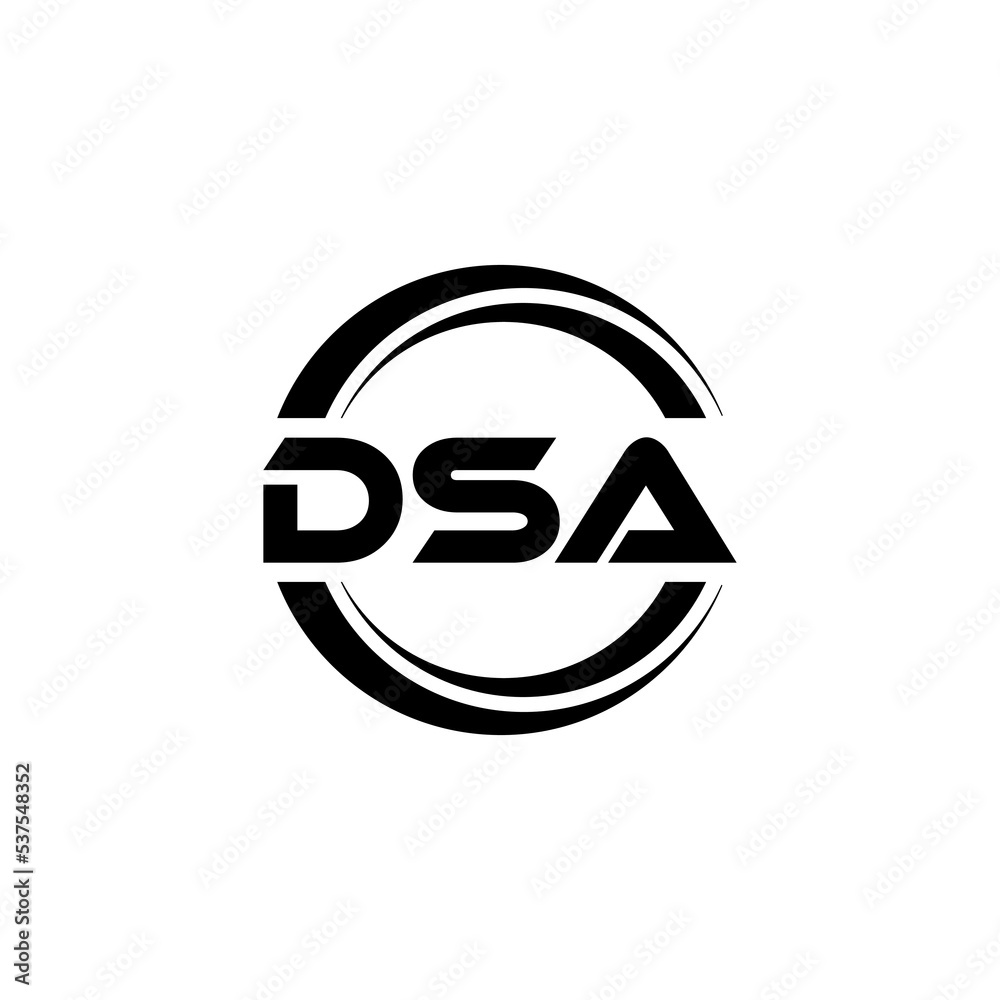 DSA letter logo design with white background in illustrator, vector ...