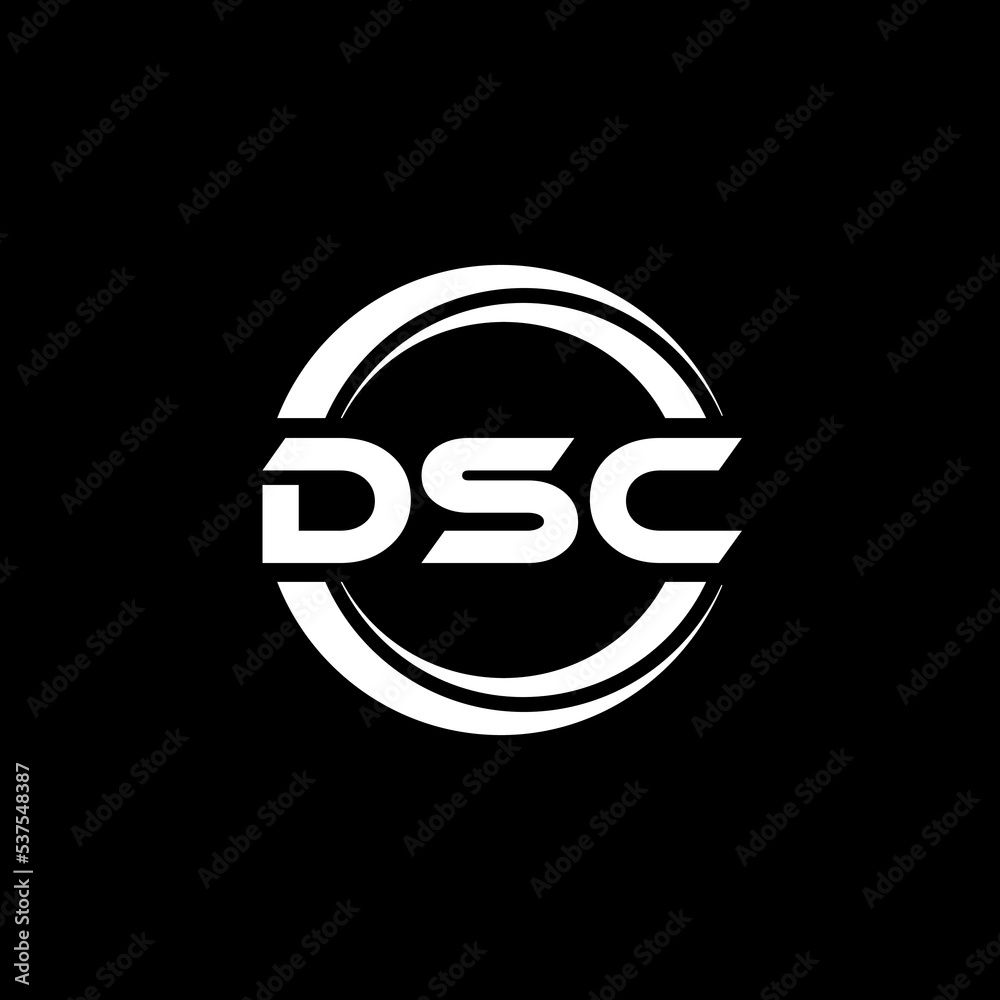 DSC letter logo design with black background in illustrator, vector ...