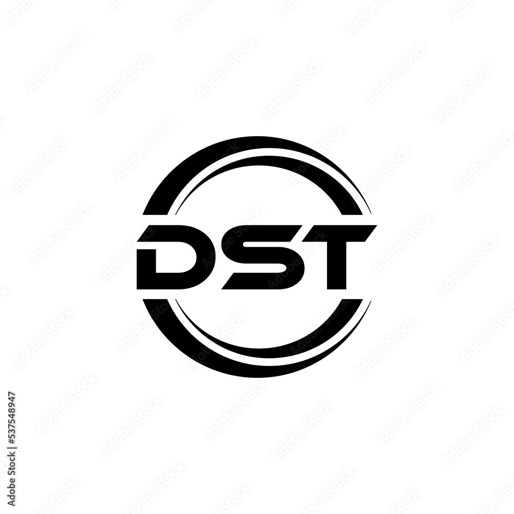 DST letter logo design with white background in illustrator, vector ...