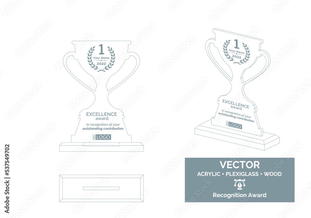 Trophy Vector Template. Trophy Distinction Award. Recognition Trophy ...