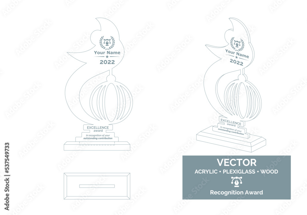 Trophy Vector Template. Trophy Distinction Award. Recognition Trophy ...