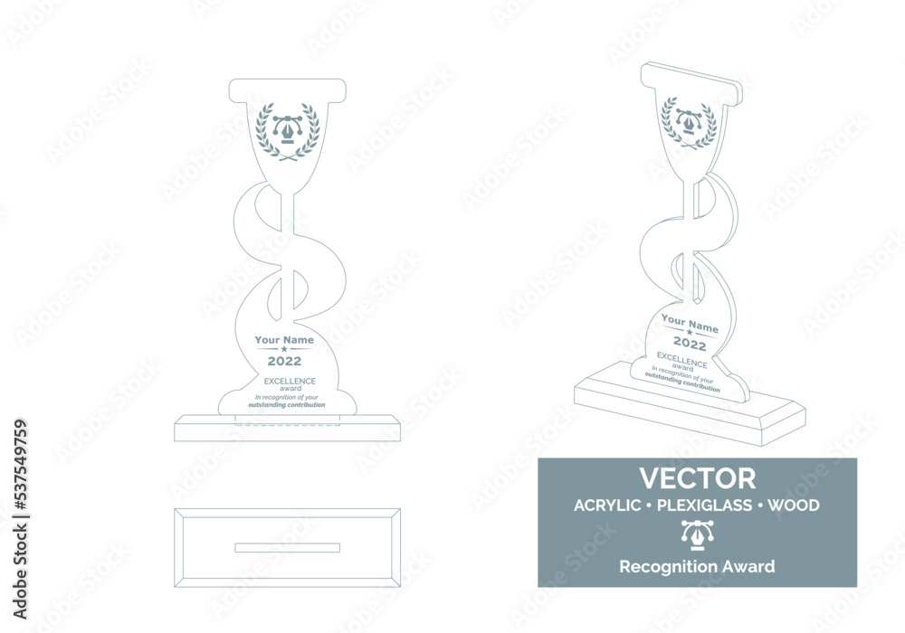 Trophy Vector Template. Trophy Distinction Award. Recognition Trophy ...