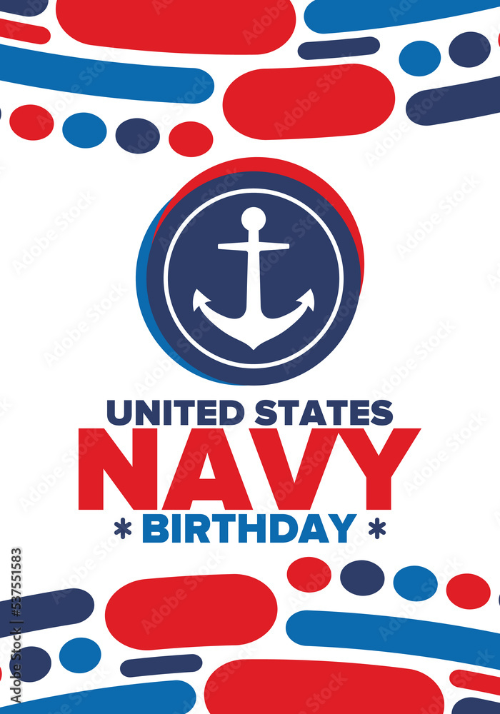 U.S. NAVY birthday. Holiday in United States. American Navy - naval ...