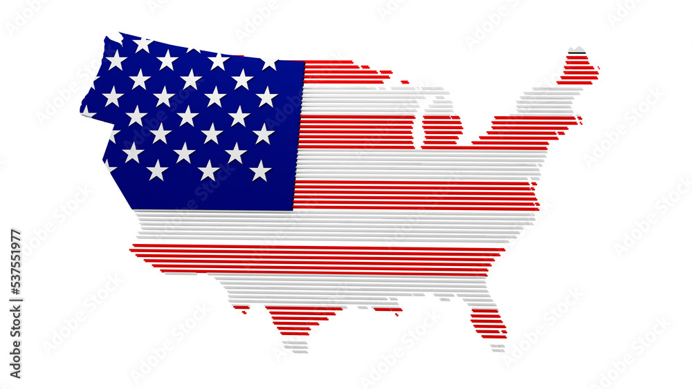 High resolution map of the USA with american flag. You can easily ...