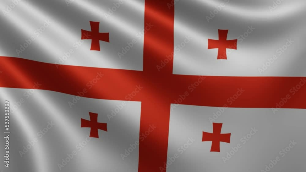 Vidéo Stock Georgian flag waving in the wind close-up, Georgian ...