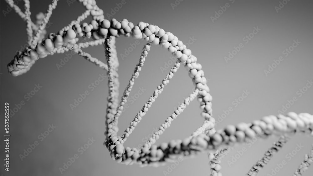 DNA Deoxyribonucleic acid, structure of double helix molecule ...