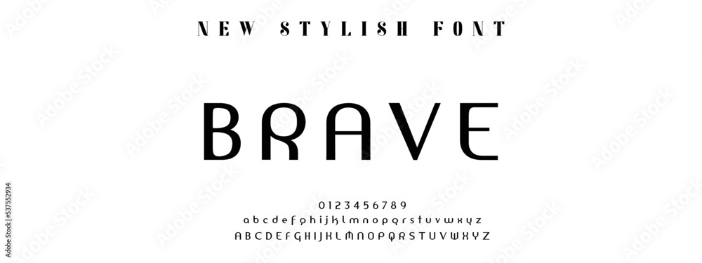 BRAVE Sports minimal tech font letter set. Luxury vector typeface for ...