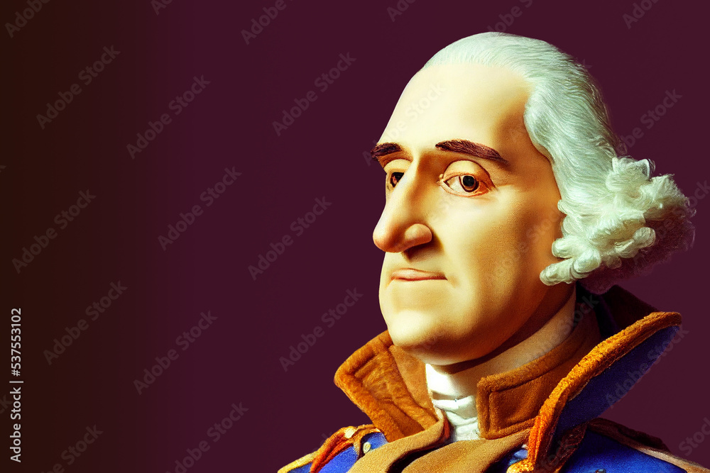 3D Rendered portraits of George Washington wool felt dolls, cartoon ...