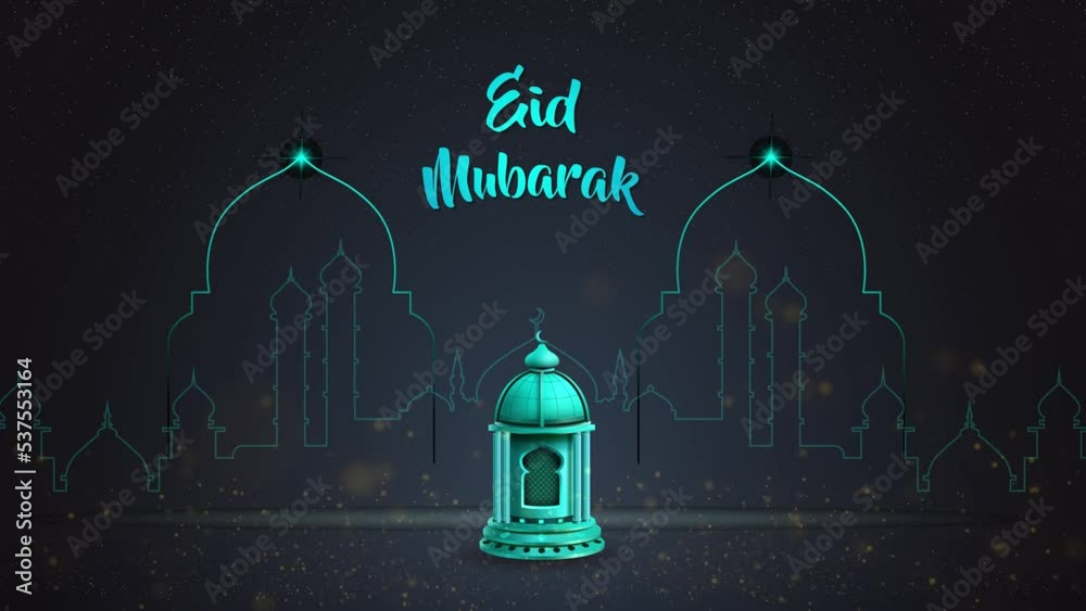 Eid Mubarak Islamic design concept, Abstract background animation 4K ...